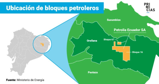 Ecuador inicia reversión de los bloques petroleros 16 y 67