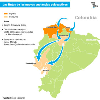 Las nuevas drogas químicas entran por tres rutas a Ecuador