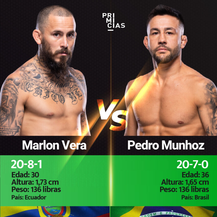 'Chito' Vera vs. Pedro Munhoz, una pelea para subir en el ranking