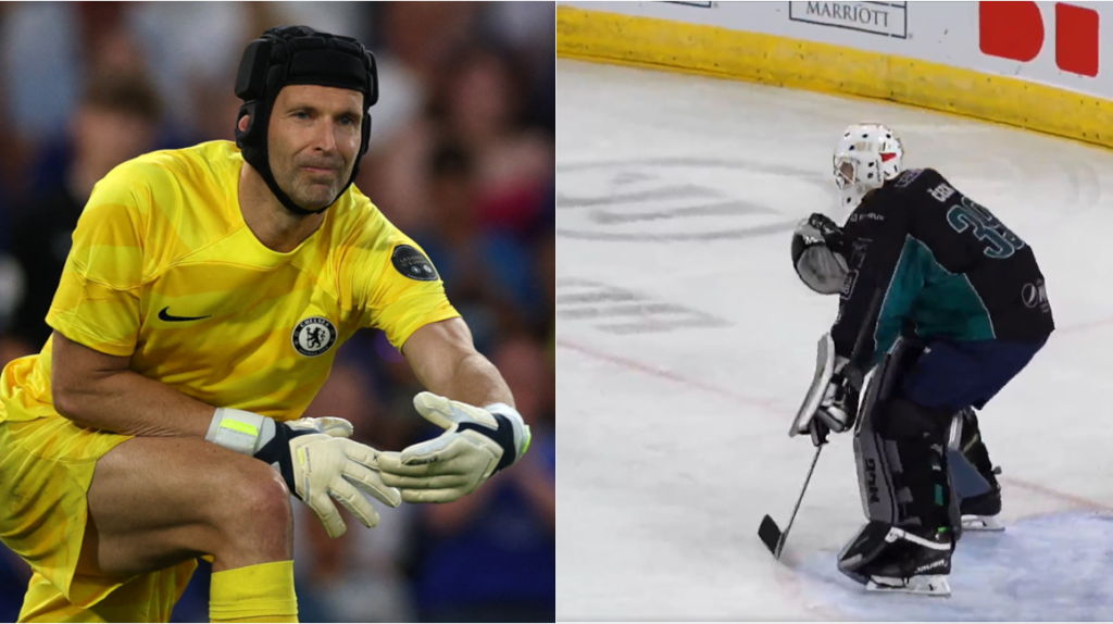 Petr Cech debuta en el hockey hielo profesional